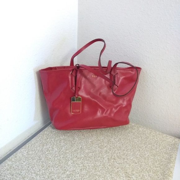 Lauren Ralph Lauren | Bags | Lauren Ralph Lauren Red Textured Bag ...